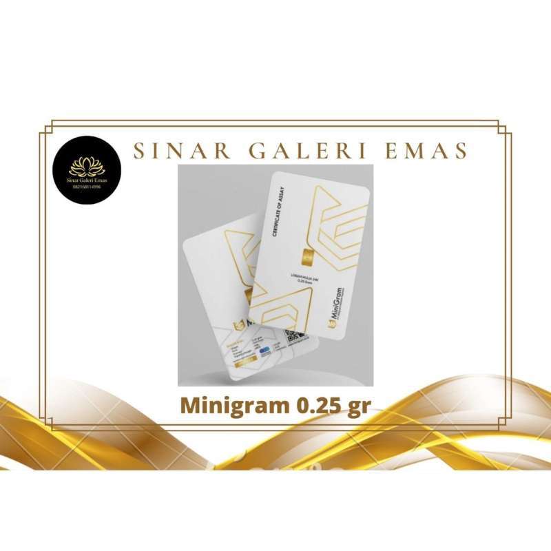 Jual MINIGRAM Reguler Series 0,25 Gram Kemasan PVC TERMURAH Emas Mini ...