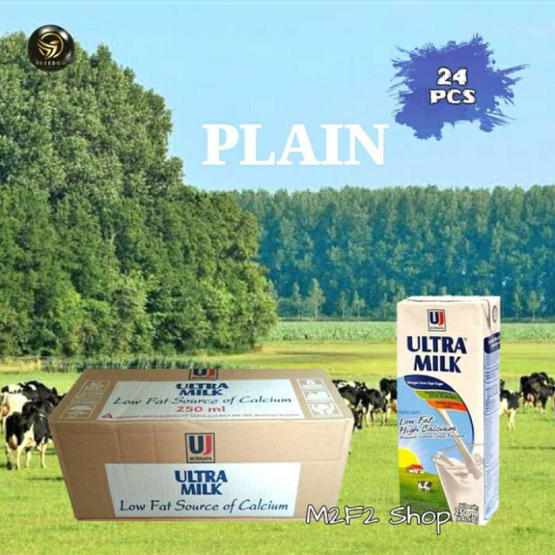 Jual Susu Ultra Milk Kotak UHT Low Fat High Calcium Plain Putih - 250 ...