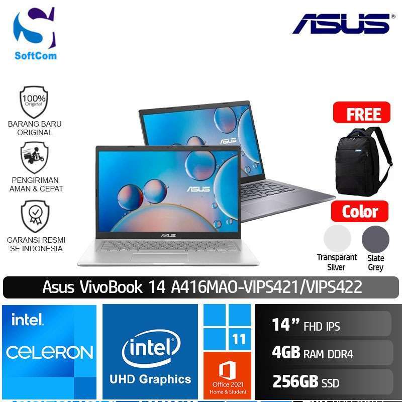 Promo Asus VivoBook 14 A416MAO VIPS421 VIPS422 Notebook [Celeron N4020 ...
