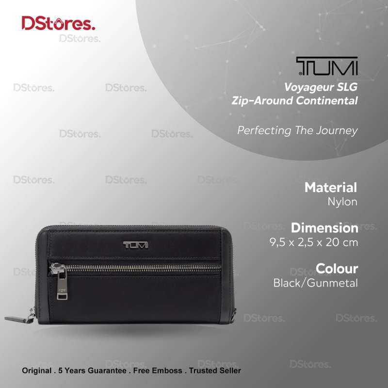 Jual Tumi Voyageur Slg Zip-around Continental - Black/gunmetal Di ...