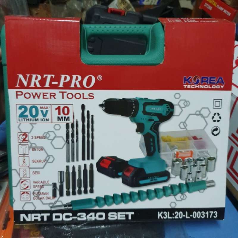 Jual Bor Baterai/cordless Impact Drill 20v Nrt-pro Dc 340 Di Seller ...