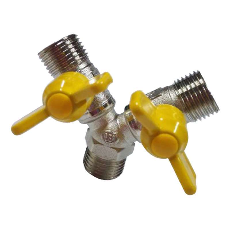 Jual Brass Gas Pipeline Valve Natural Lpg Gas Hose Adapter Y Connector ...