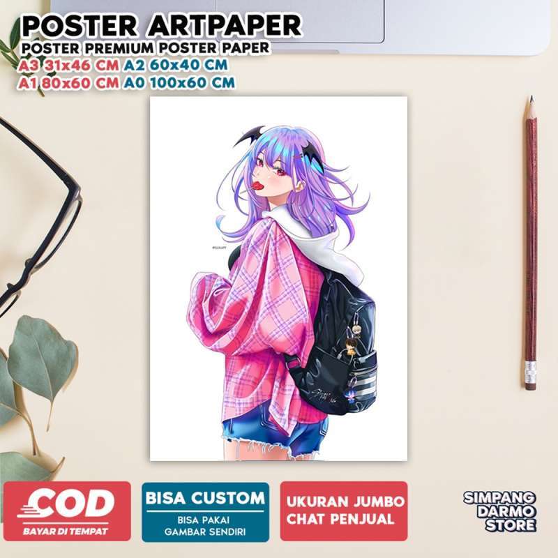 Promo Poster Moona Hoshinova Hiasan Dinding Tema Anime Vtuber Virtual ...