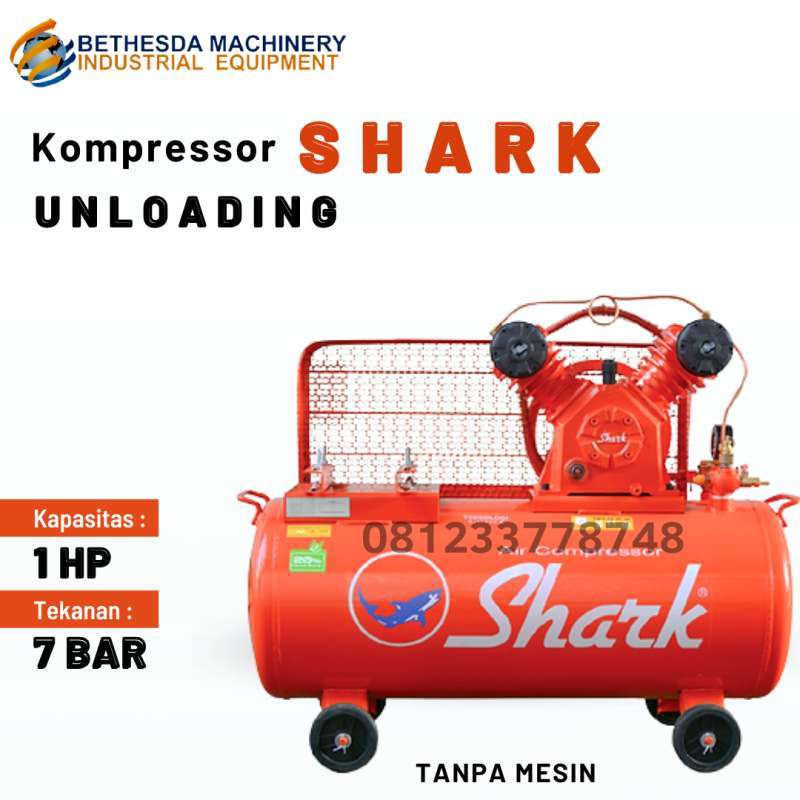 Jual Shark Air Compressor Unloading 1 hp Kompresor Udara 1 HP 7 BAR di ...