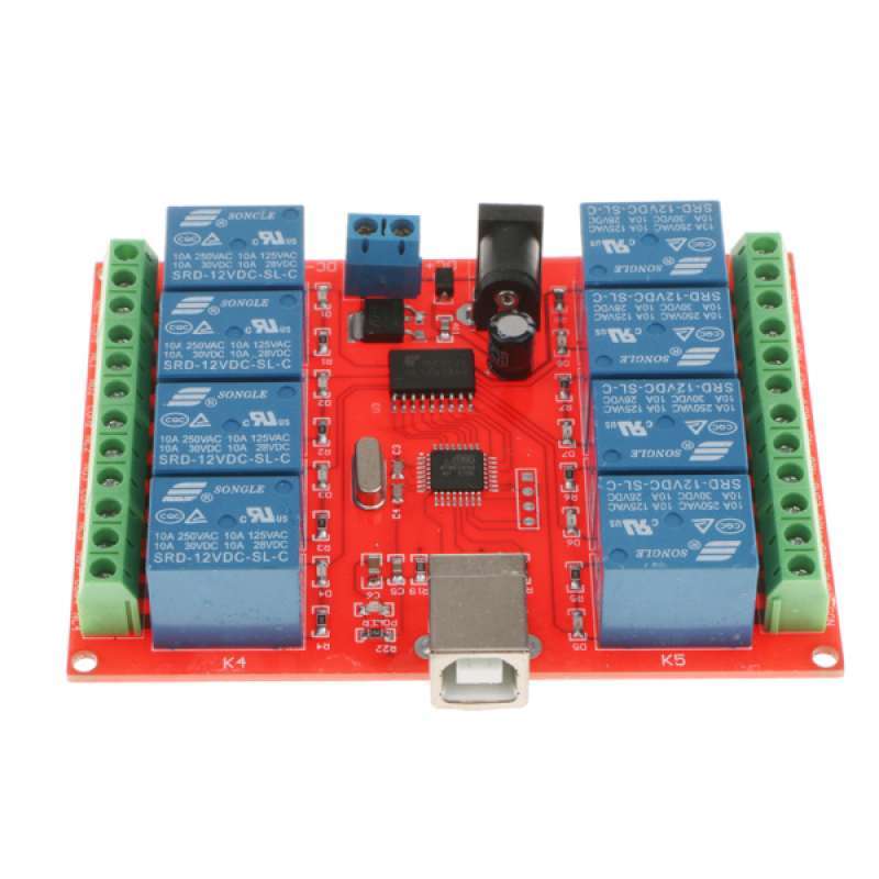 Promo DC 12V 8 Channel Indicator Relay Output Relay Module W/PC Control ...