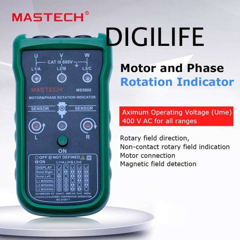 Jual Ms5900 Mastech Three Phase Motor Rotation Indicator Listrik 3 ...
