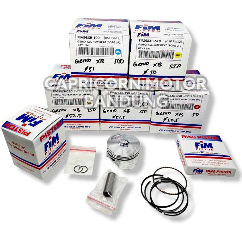 Jual Piston Kit GENIO XB DOME JENONG ALL NEW BEAT 2020 FIM IZUMI - 50 ...
