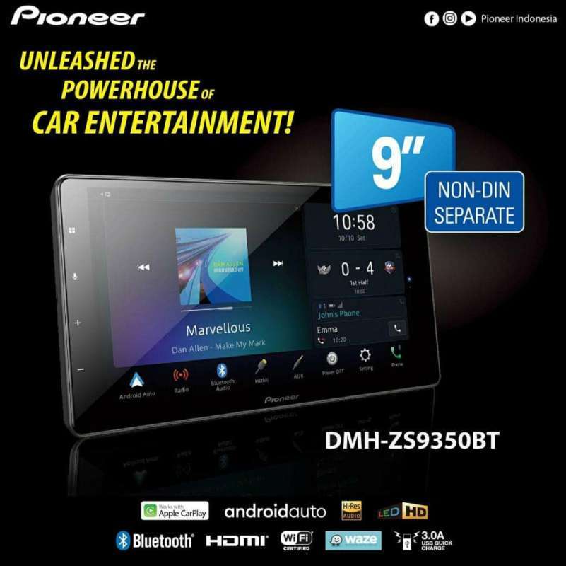 Jual Pioneer DMH-ZS9350BT Head Unit 9 Inch HD Video - Hi-Res Audio di Seller SM Audio Bros ...