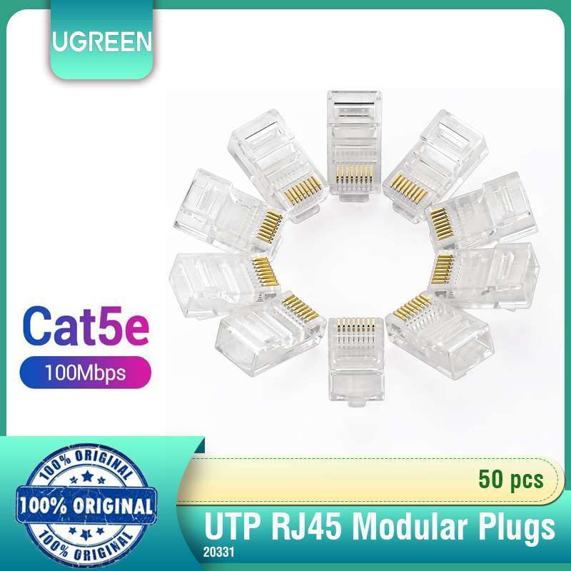 Jual UGREEN RJ45 Network Connector for UTP Cat 5, Cat 5e 50pcs di ...