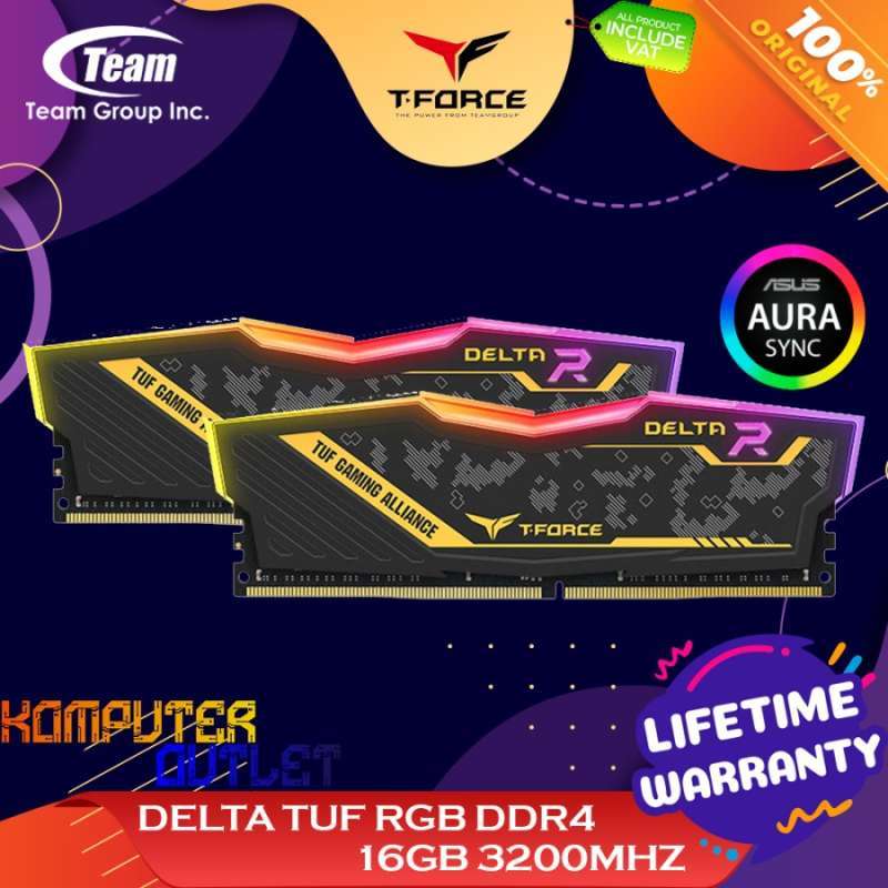 Jual Team T-force Delta Tuf Rgb Ram Ddr4 16gb Kit 3200mhz Gaming ...