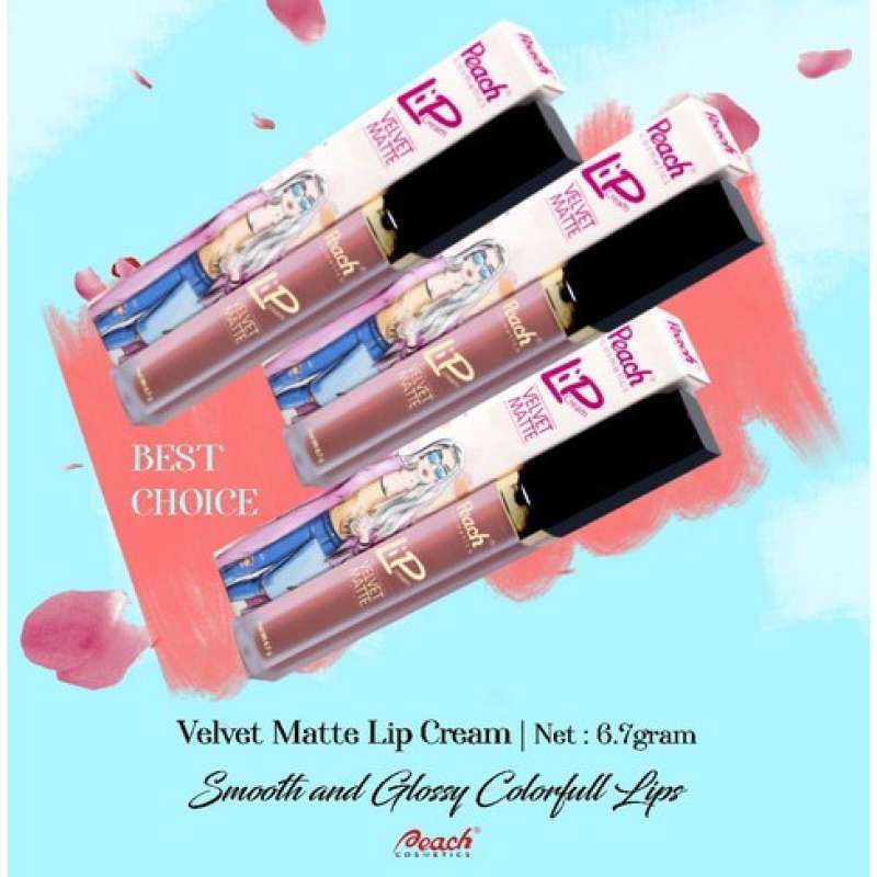 Jual PEACH LIP CREAM VELVET MATTE 6,7 GR / LIPCREAM BY PEACH COSMETICS ...