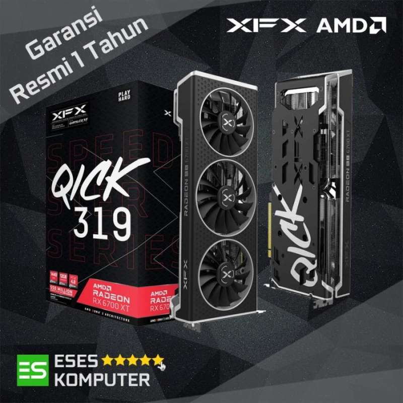 Jual VGA XFX AMD Radeon RX 6700 XT Speedster QICK 319 Black | 12GB ...