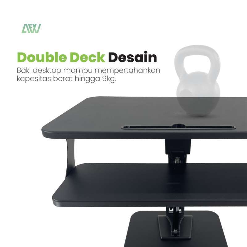 Jual Bianca Standing Desk Converter Ergonomic Meja Lipat Kerja - Putih ...