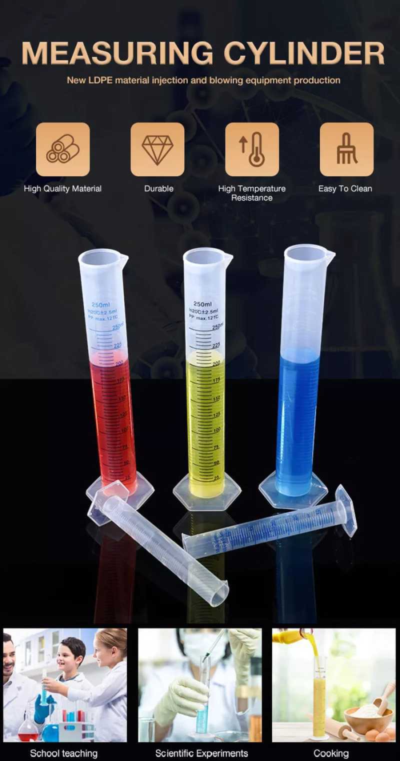 Jual Measuring Cylinder Gelas Takar Cairan Kimia Gelas Ukur Termometer ...