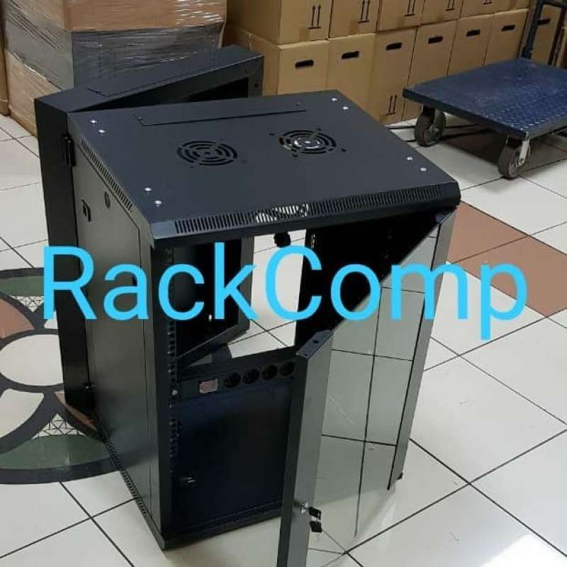 Promo Rack server 12u / Wallmount Rack 12u Depth 600mm Double Door ...