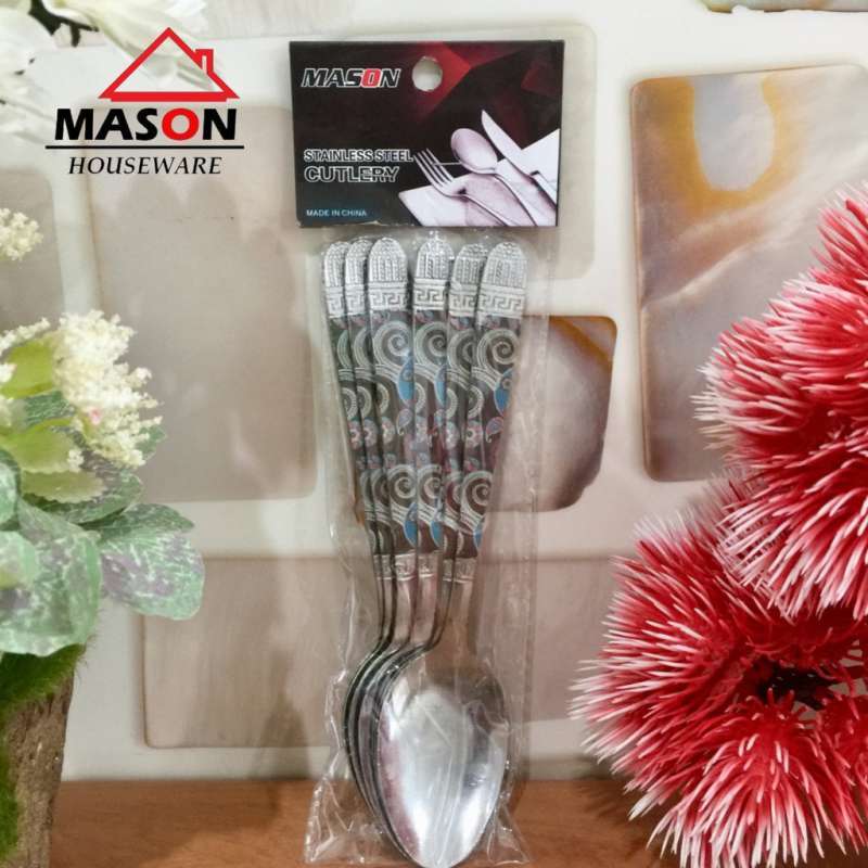 Jual Sendok Makan Merek Mason Motif Batik Hitam Isi 6 Pcs di Seller ...