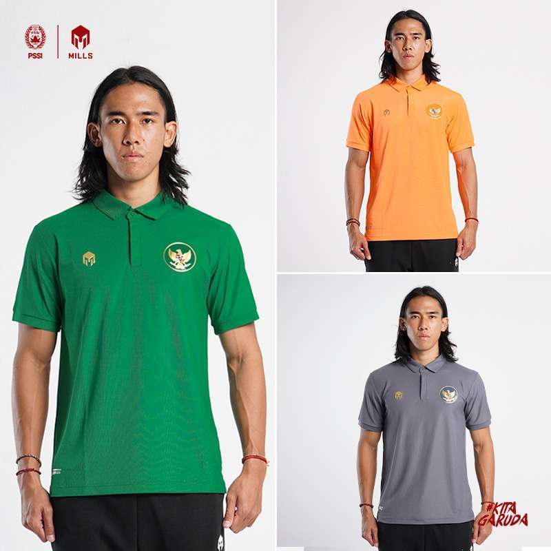 Jual MILLS Timnas Indonesia Garuda Poloshirt 1701GR - Orange L di ...