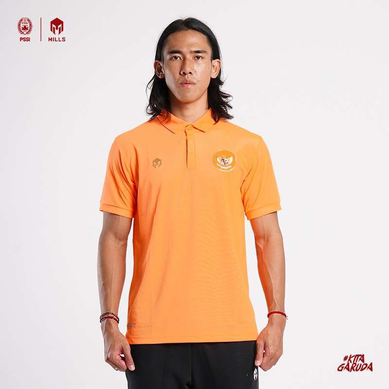 Jual Mills Timnas Indonesia Garuda Poloshirt 1701gr - Orange 4xl Di ...