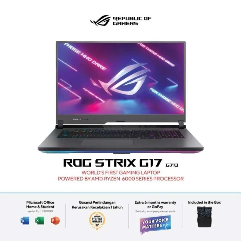 Jual Asus Rog Strix G G713rc-r735b7g-o Gaming Laptop [r7-6800h/rtx 3050 ...