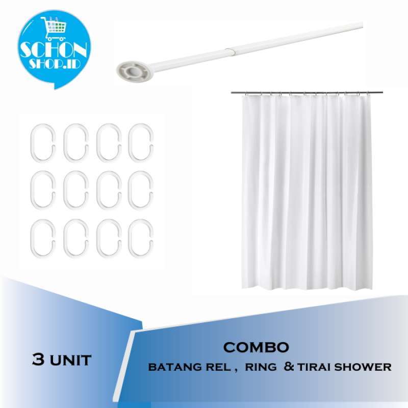 Promo Rel Batang Tirai Kamar Mandi Set Combo Diskon 12% di Seller ...