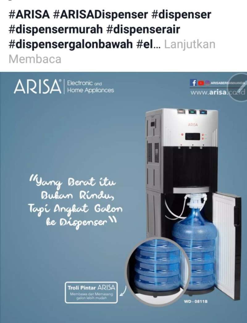 Jual Dispenser Galon Bawah Panas Dingin Arisa Original, Murah & Diskon ...
