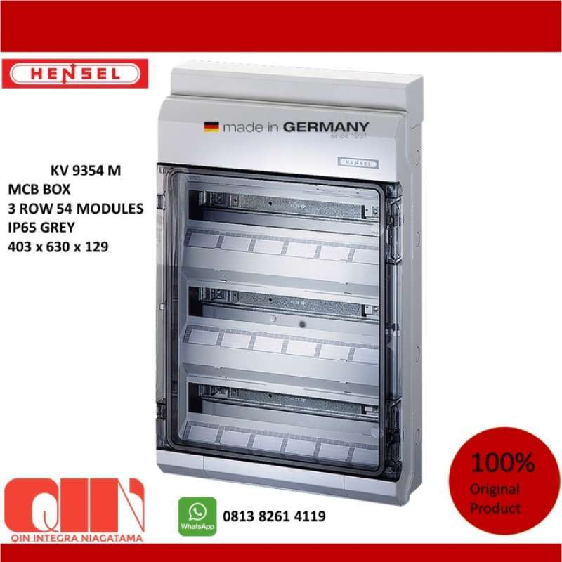 Promo MCB BOX HENSEL POLYSTYRENE 3 ROW 54 MODULES IP65 KV 9354 M GREY ...