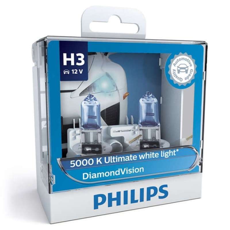 Promo Limited Bohlam Lampu Halogen Philips Diamond Vision H3 Original ...