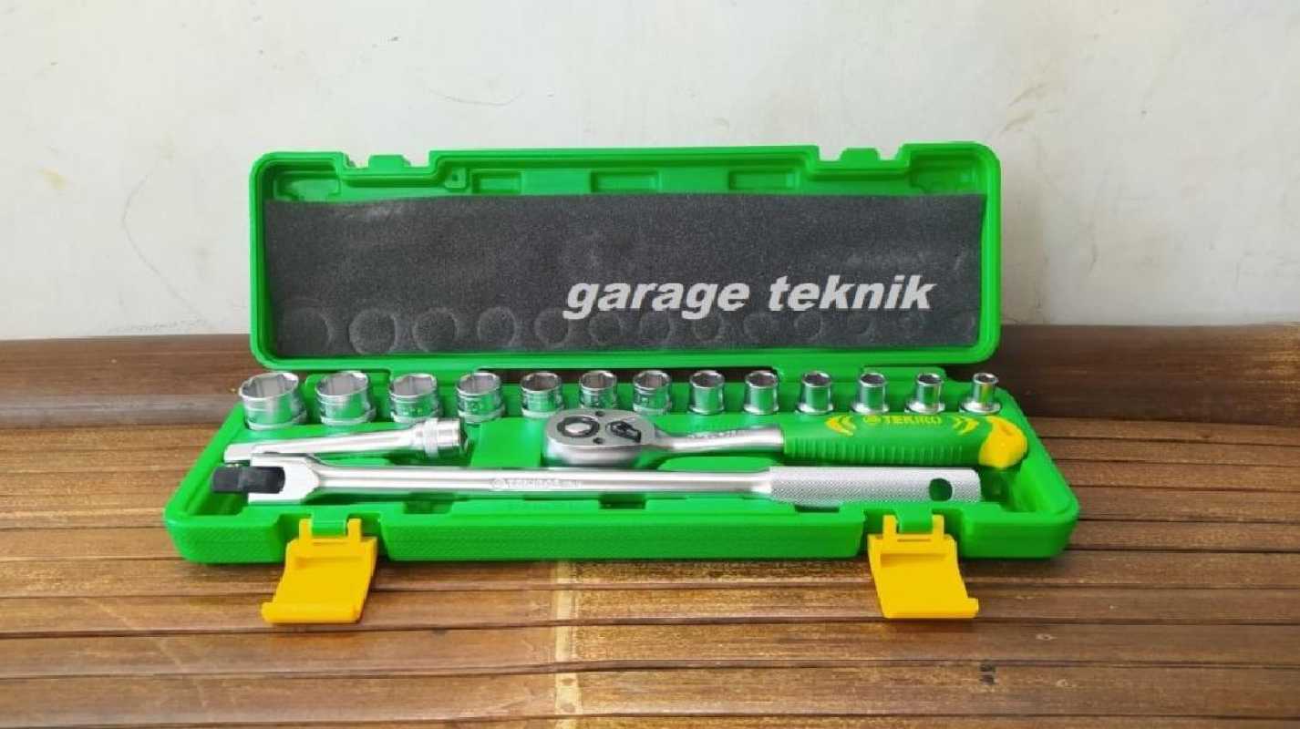 Jual Tekiro Socket Set 17 Pcs 1/2 Inch 12 Pt 8 - 24 Mm Box Plastik Di ...