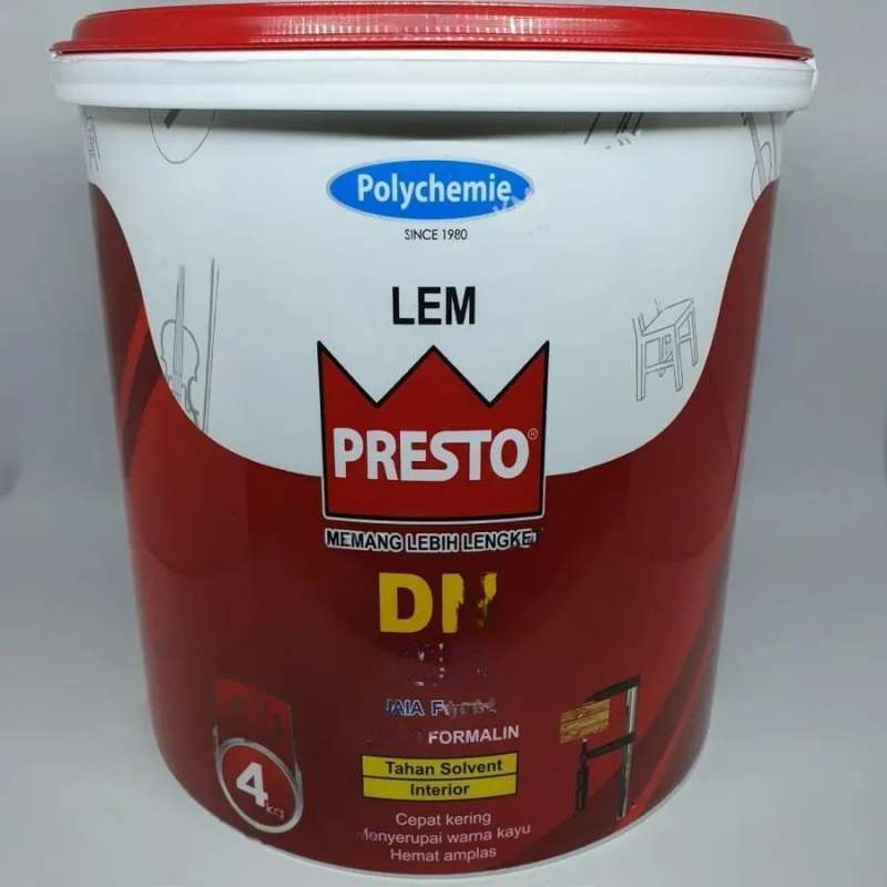 Jual Lem Kayu Mebel Meubel Presto Dn 4 Kg Lem Putih Hpl 4kg Lem ...