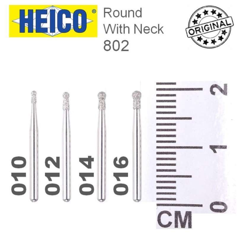 Jual Heico Bur Round With Neck 802 Endo Pulpa Dental Bor Gigi Awet ...