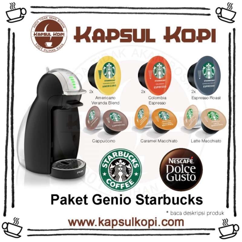 Jual Paket Genio Starbucks Nescafe Dolce Gusto Mesin Kapsul Kopi Coffee ...