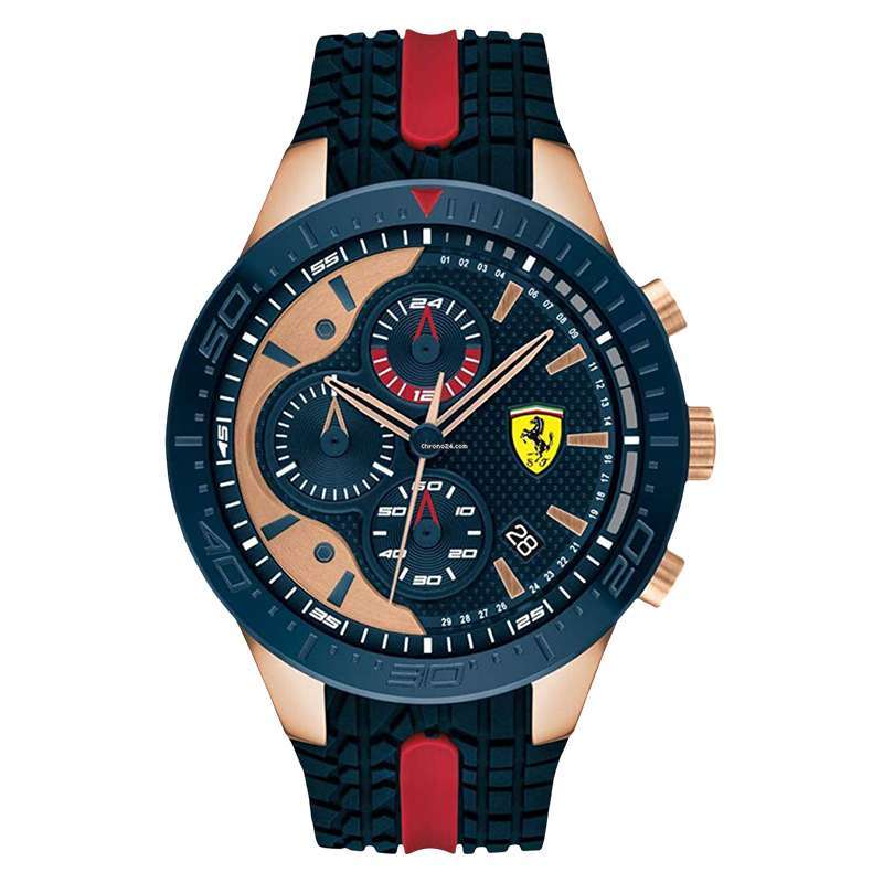 Jual Ferrari Scuderia Redrev 0830591 Chronograph Men Blue Dial Dual ...