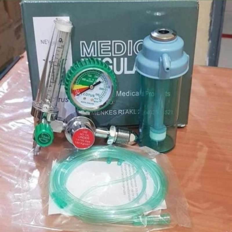 Jual Regulator Oksigen Medis Set / Medical Oxygen Regulator Lotus Di ...