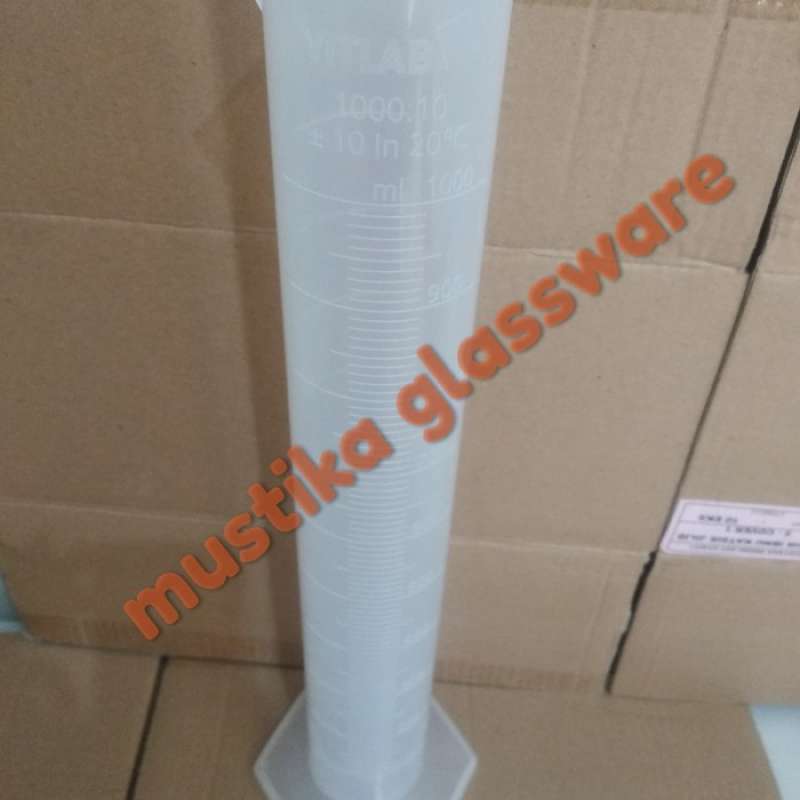 Jual GELAS UKUR PLASTIK/ CYLINDER MEASURING PP, CAP. 1000 ML, VITLAB di Seller Nur Nur Toko ...