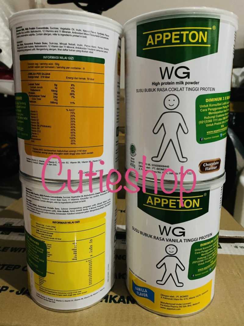 Jual Appeton Weight Gain Adult 450 Gram Rasa Coklat Vanila Vanilla Di ...