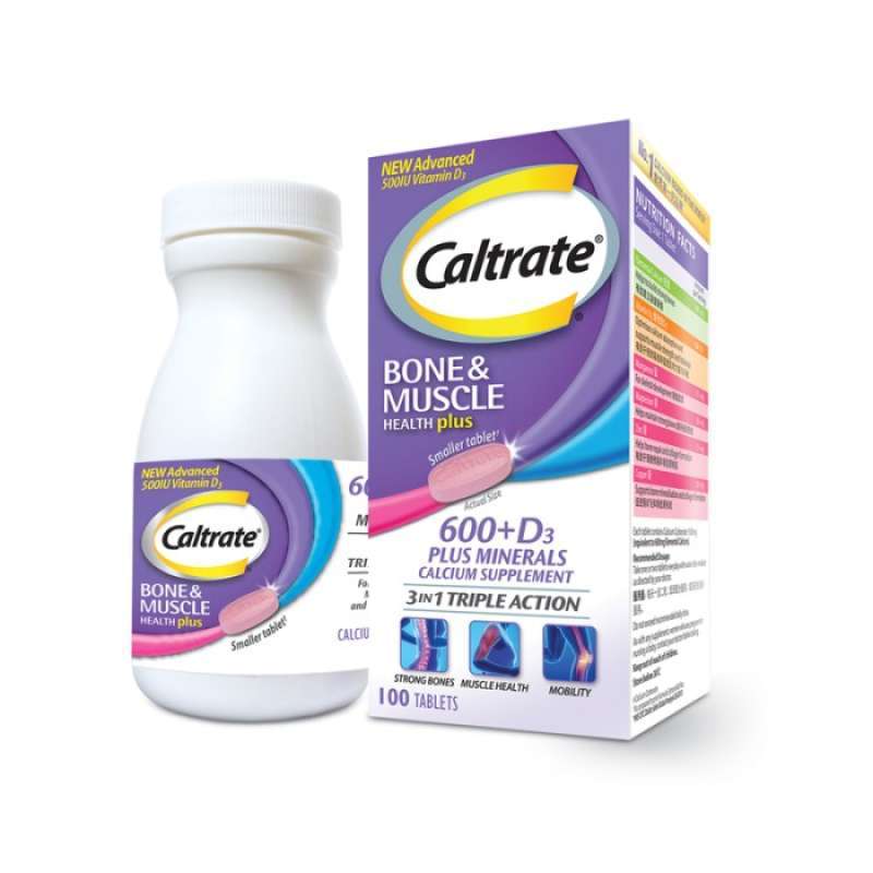 Jual Caltrate 600+d 500iu Calcium Supplement Plus Minerals, 100 Tablet ...