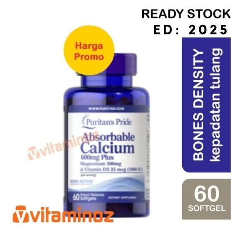 Promo PURITAN PRIDE CALCIUM 600 MG MAGNESIUM 300 MG VIT D3 1000 - 60 SOFTGEL Diskon 33% di ...
