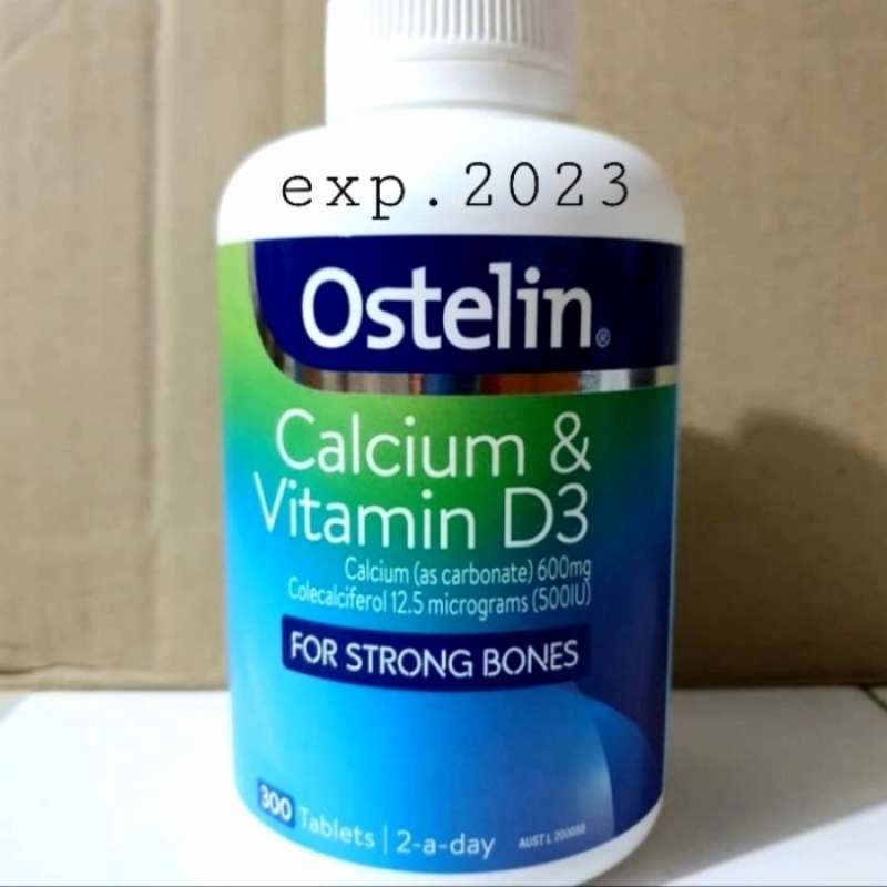 Jual Calcium 600mg & Vitamin D3 500iu (ostelin) 300 Tablets 100 ...
