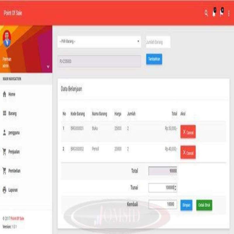 Jual Aplikasi Point Of Sales POS Penjualan Kasir dengan php mysqli dan bootstrap di Seller OMSID ...
