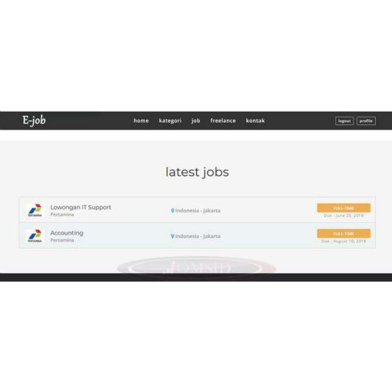 Jual Project Source Code Aplikasi Portal E-job Pekerjaan Online Di ...