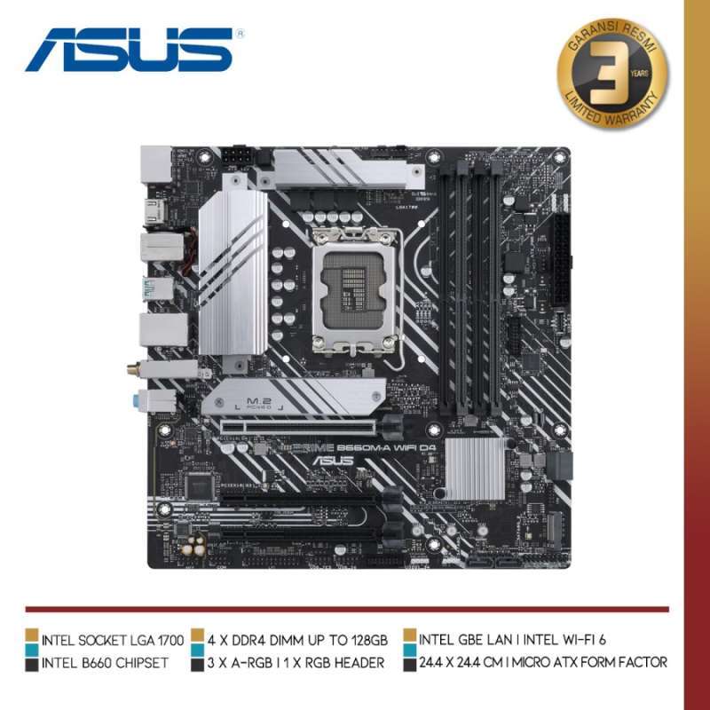 Jual ASUS PRIME B660M-A WIFI D4 Intel B660 LGA 1700 DDR4 Micro ATX di ...