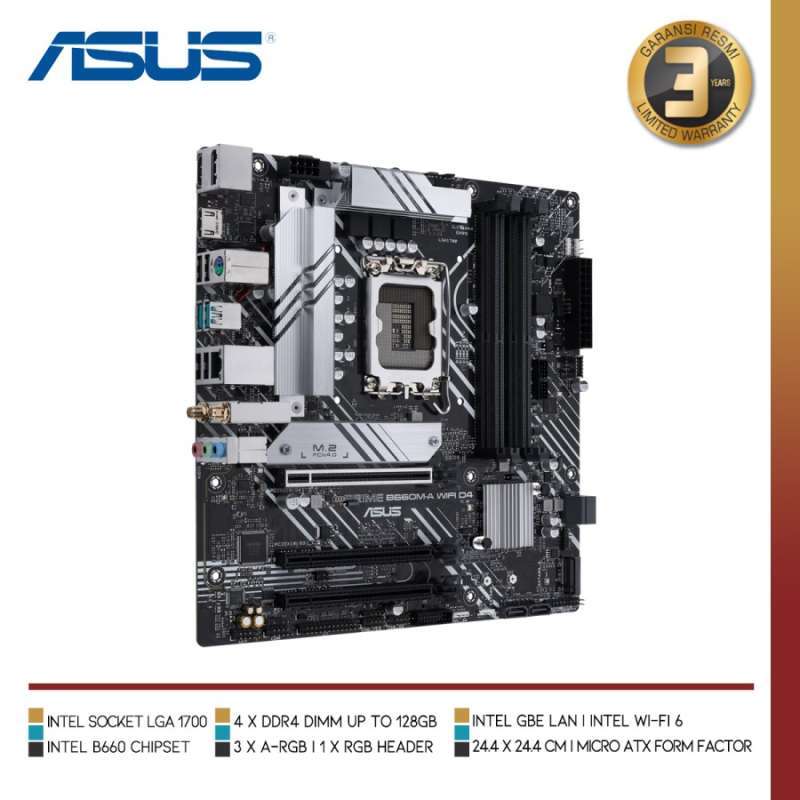 Jual ASUS PRIME B660M-A WIFI D4 Intel B660 LGA 1700 DDR4 Micro ATX di ...