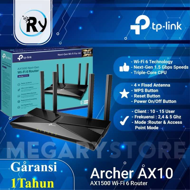 Promo TPLink Archer AX10 Router Wi-Fi 6 Router Wireless 4 Antenna ...