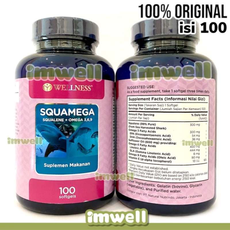 Jual Wellness Squamega (100) Squalene Omega 369 3 6 9 Darah Jantung ...