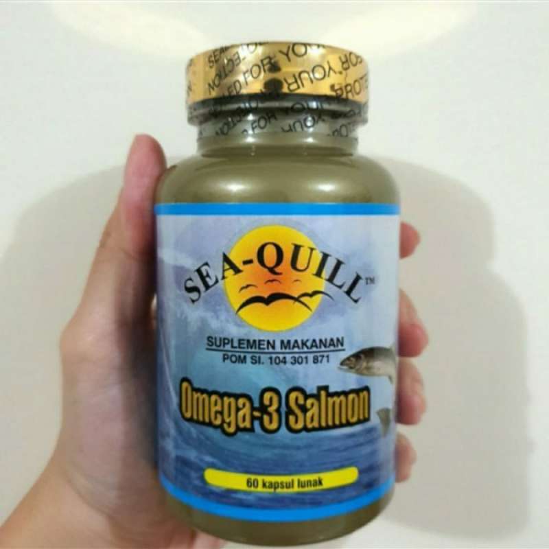 Jual seaquill sea quill fish oil salmon oil omega 3 minyak ikan 60 caps ...
