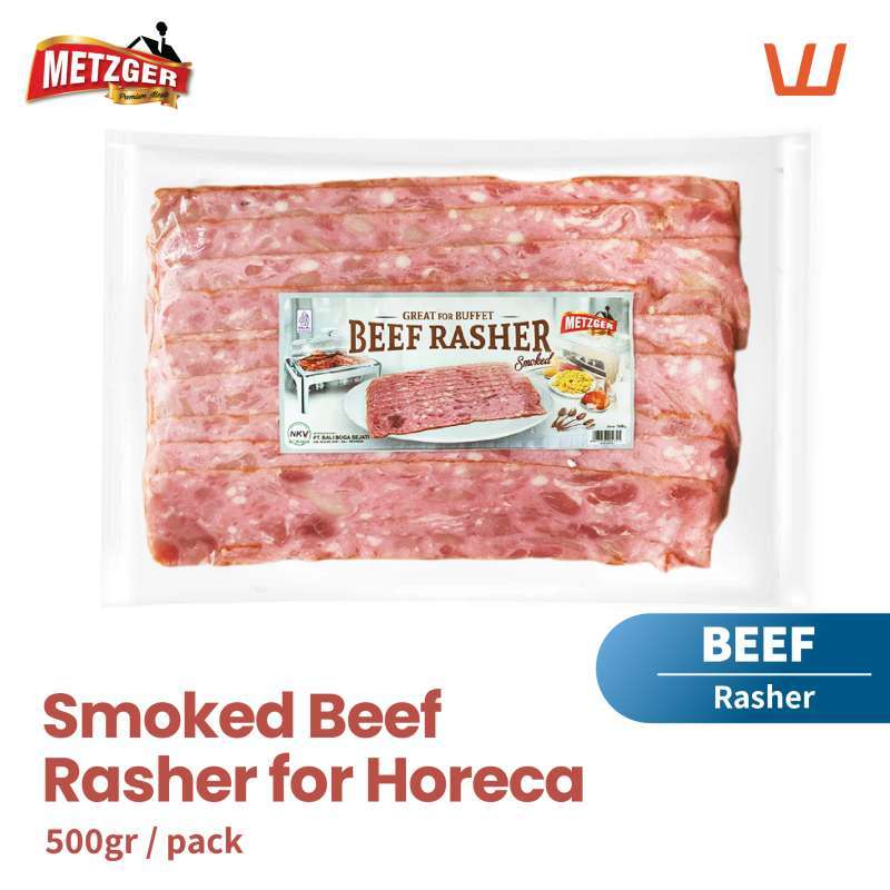 Jual Smoked Beef Rasher for Horeca Halal Metzger 500gr di Seller Wadaku ...