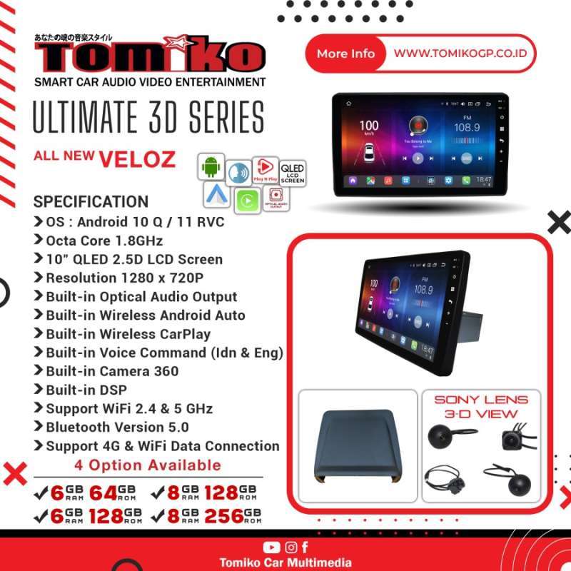 Jual Head Unit Android Tomiko OEM Ultimate 3D Series for Toyota All New ...