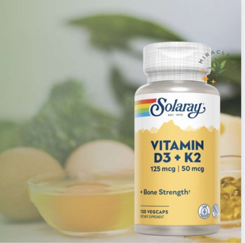 Promo Solaray Vitamin D3 + K2 MK7 120 VegCaps D3 5000iu K2 50mg Calcium110mg Diskon 33% di ...