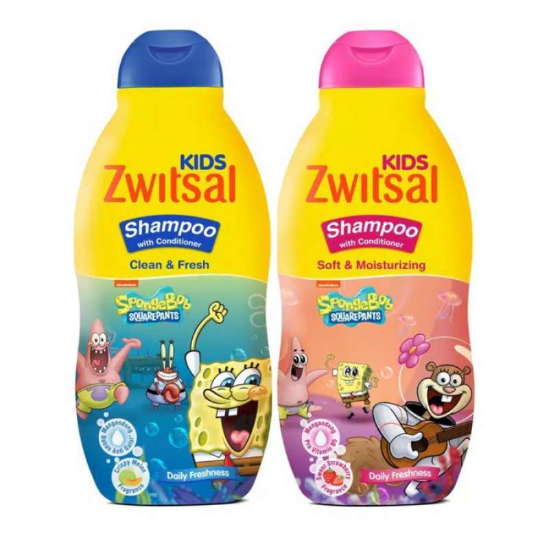 Jual Zwitsal Kids Shampoo with Conditioner 180ml (Spongebob) - Natural ...