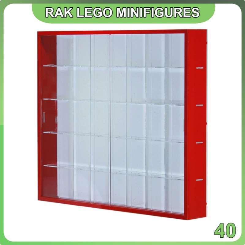 Promo Lego Rak Acrylic Minifigure Isi 40 No Header - Merah Diskon 9% Di ...